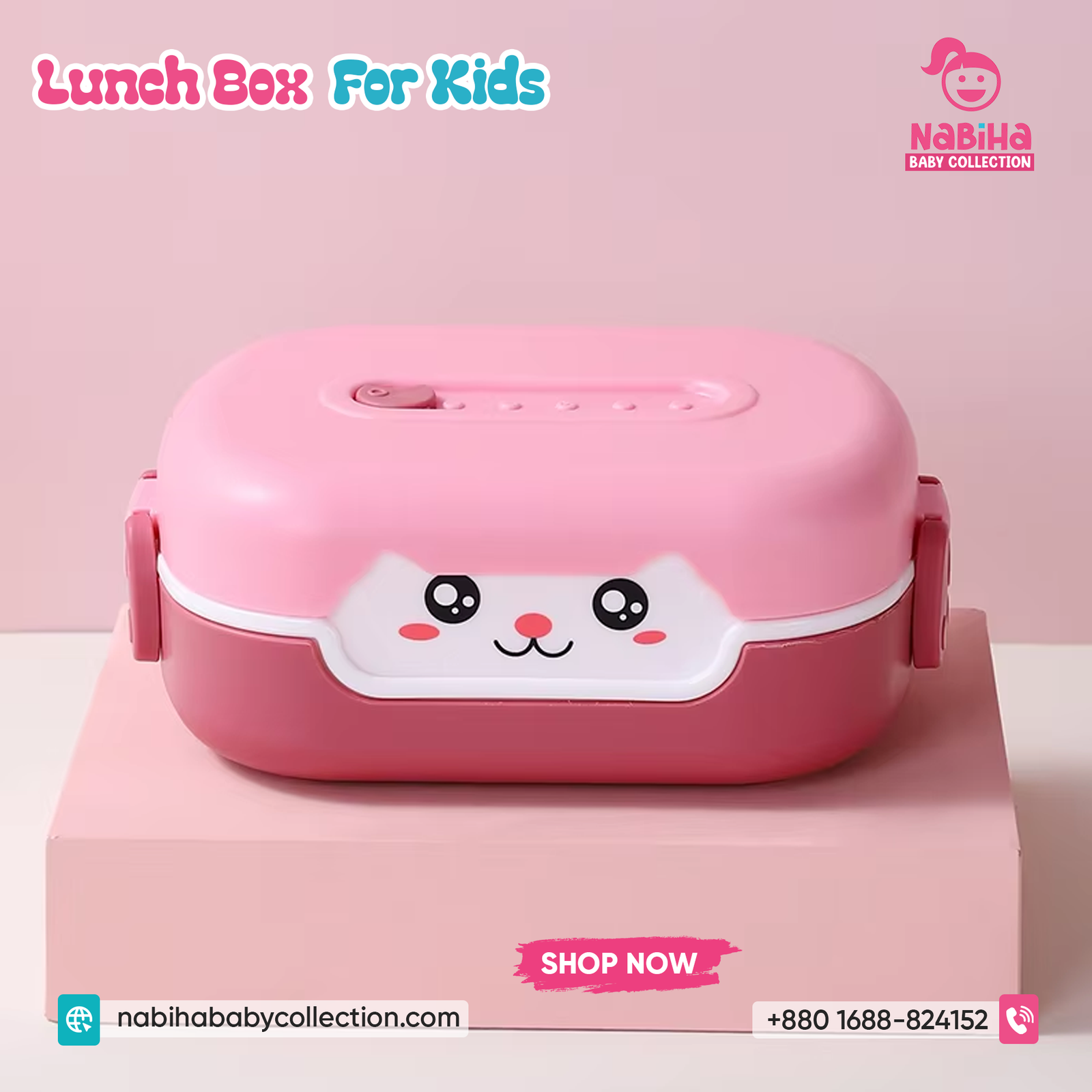 Cute Cat Design Bento Lunch Box - Nabiha Baby Collection