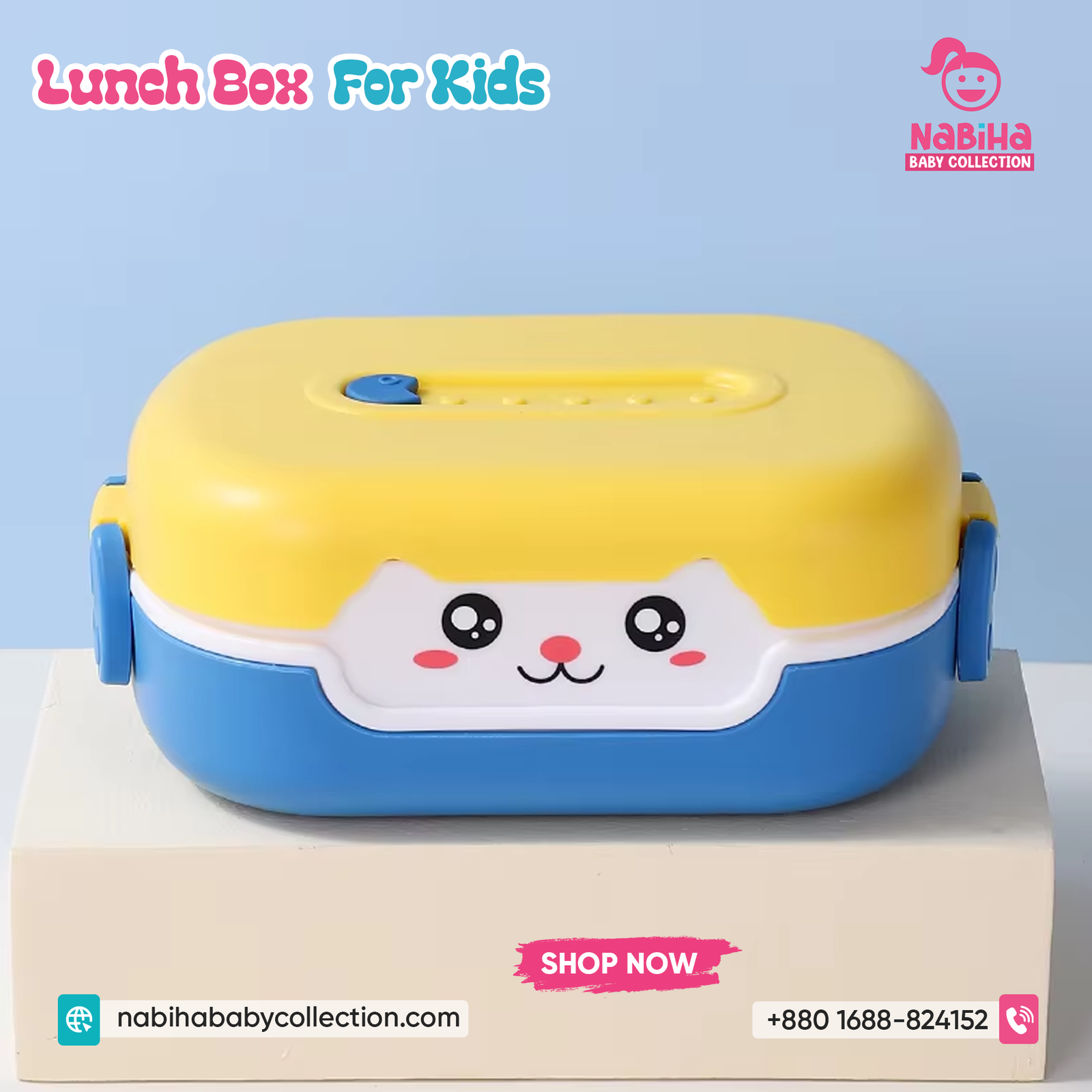 Cute Cat Design Bento Lunch Box - Nabiha Baby Collection