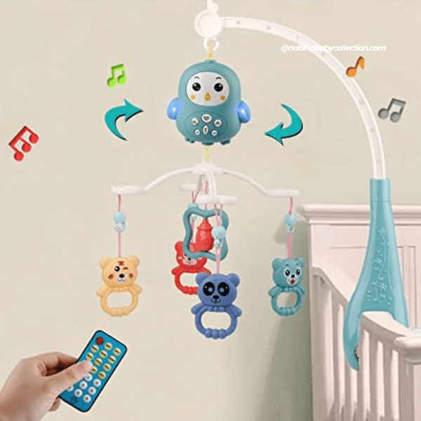 Happy Bed Bell – Musical Crib Mobile with Remote & Rotating Toys ...