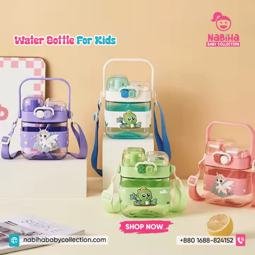 Dino & Unicon Double Straw Cartoon Water Bottle – 850ml - Nabiha Baby ...