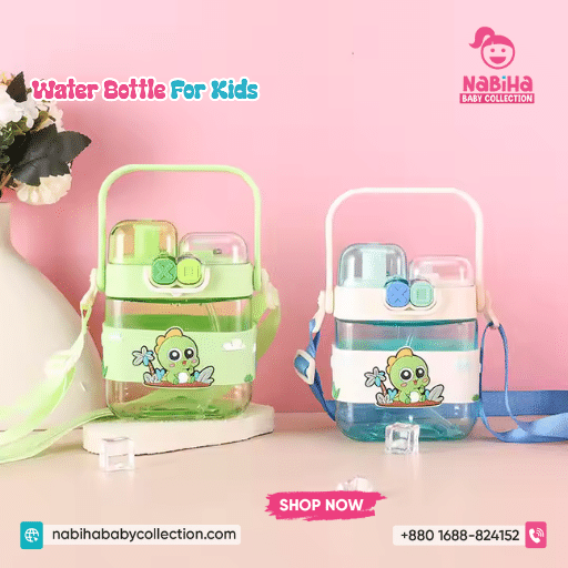 Dino & Unicon Double Straw Cartoon Water Bottle – 850ml - Nabiha Baby ...