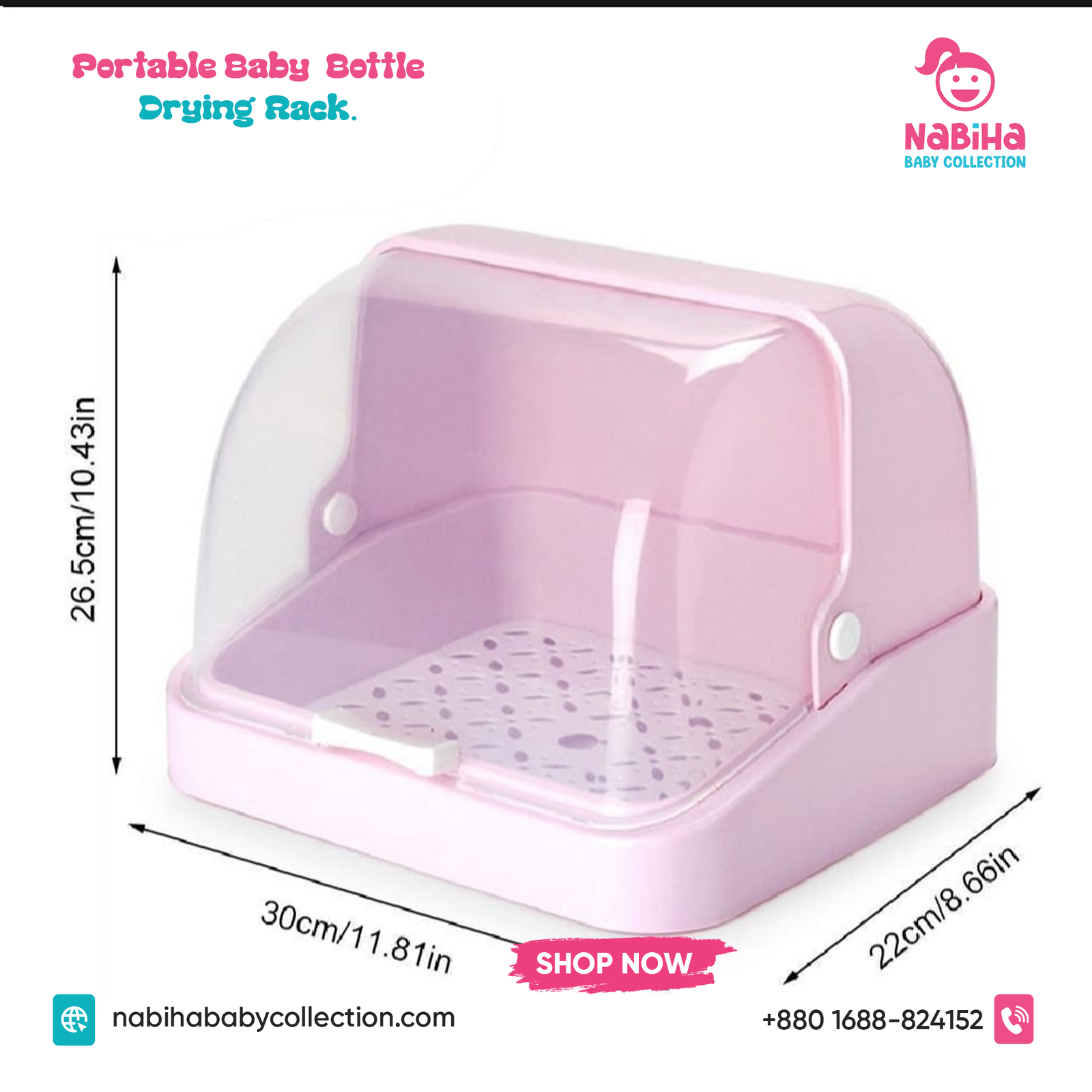 Portable Baby Bottle Drying Rack Box — Covered, Dust‑Proof Storage ...